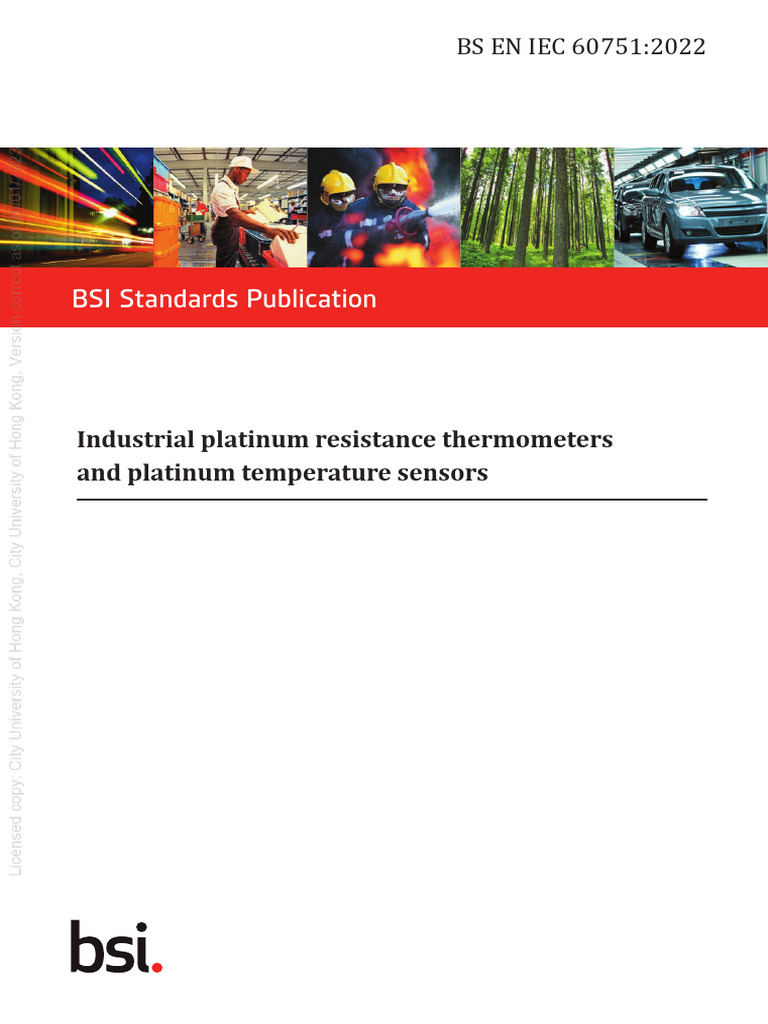 Bs En Iec 60751 2022 Industrial Pt Resistance Thermometers And Pt Temp