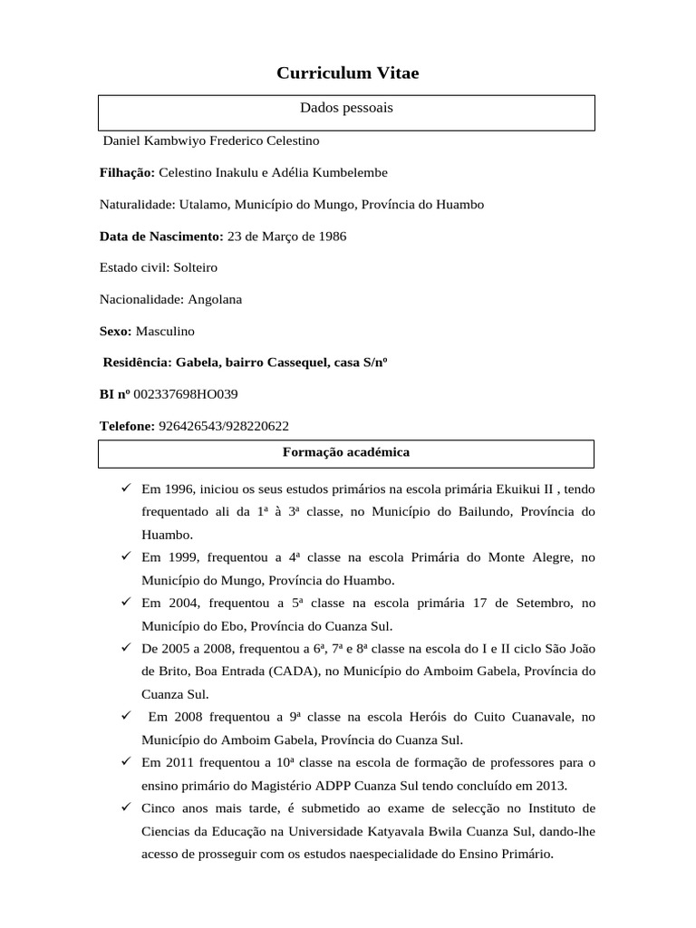 Curriculum Vitae Daniel | PDF