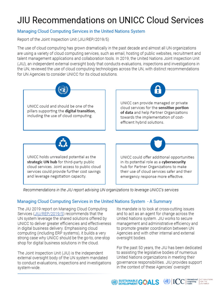 JIU CloudServices UNICC | PDF