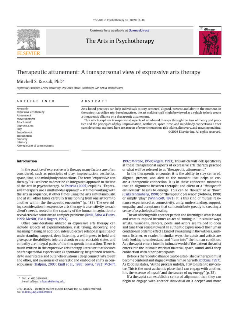 Therapeutic Attunement - A Transpersonal View of Expressive Arts ...