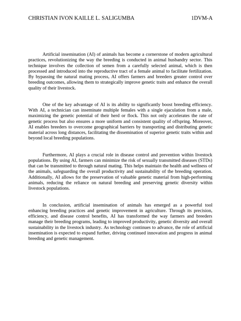 Artificial insemination | PDF