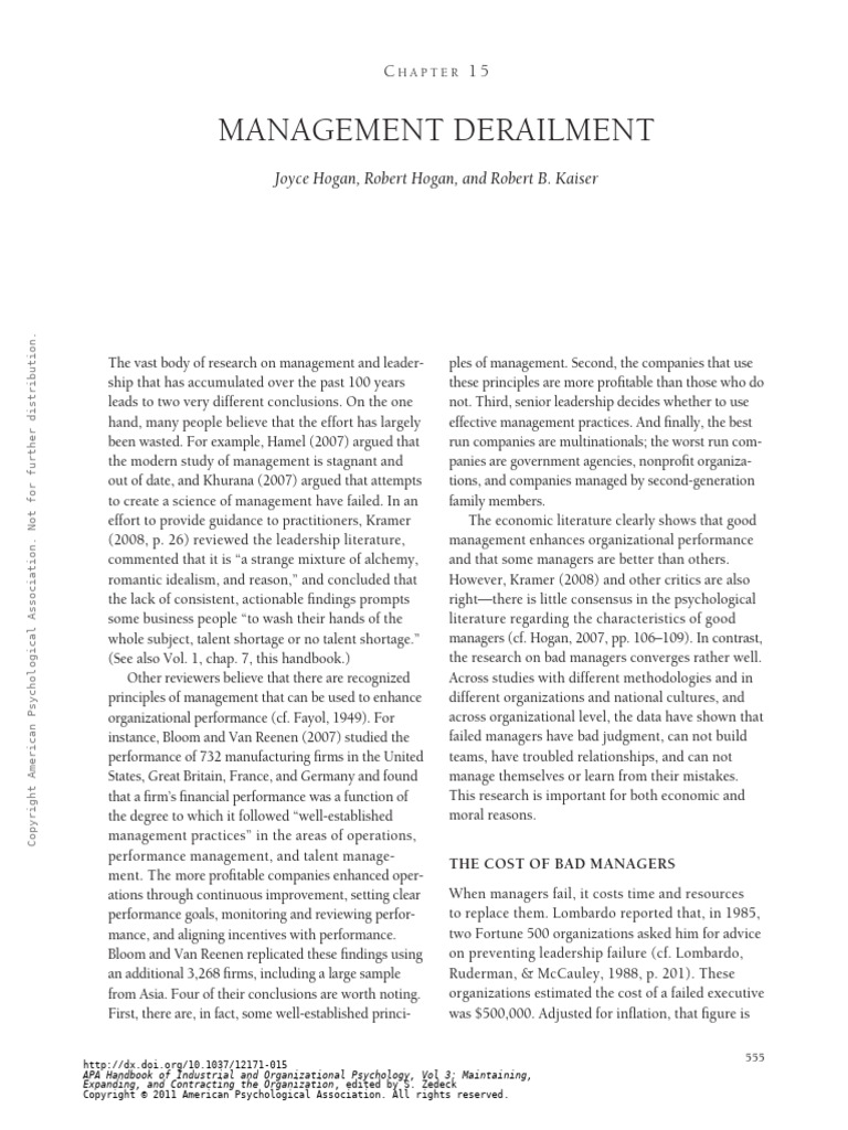 Management Derailment | PDF