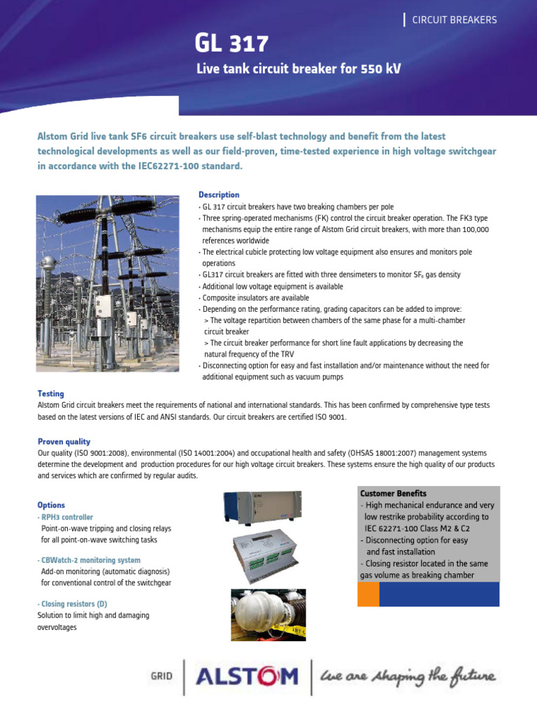 Live Tank Circuit Breaker For 550 KV: Description | PDF
