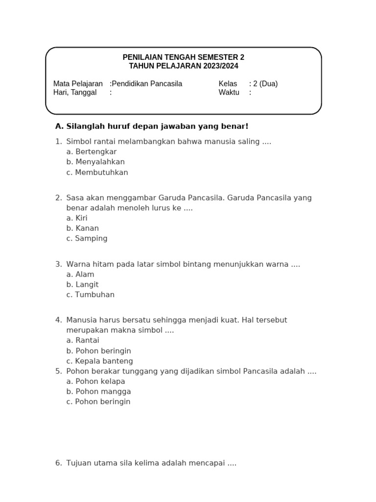 STS 2_KLS 2 P.PANCASILA | PDF