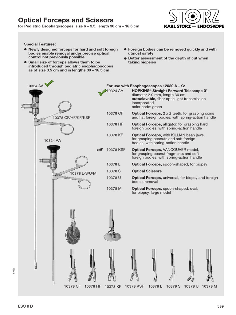 Rigid Paediatric Bronchoscope Set Catalogue 1 | PDF