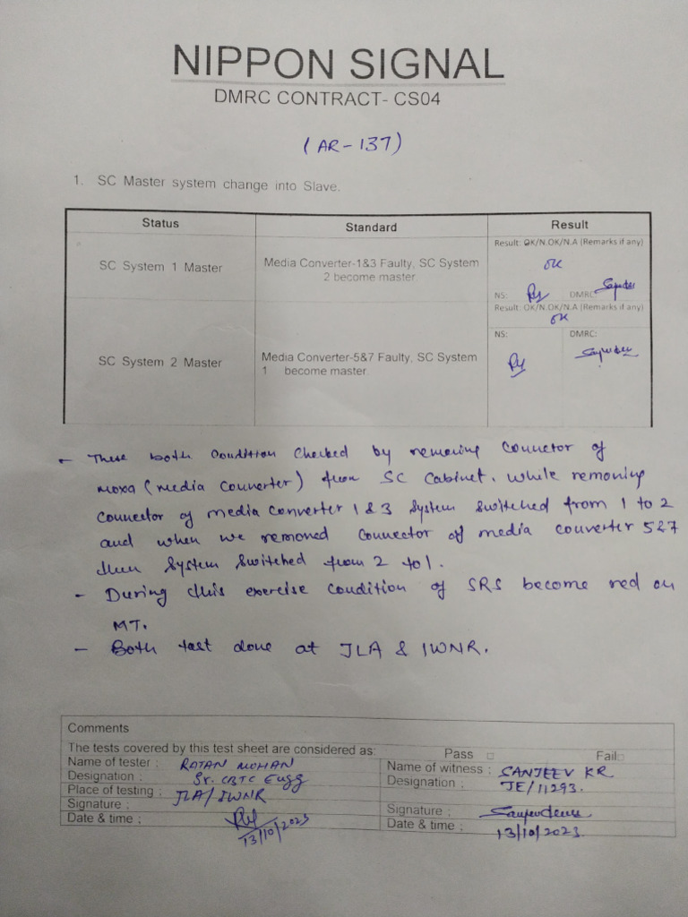 AR - 137 Joint Test Report | PDF
