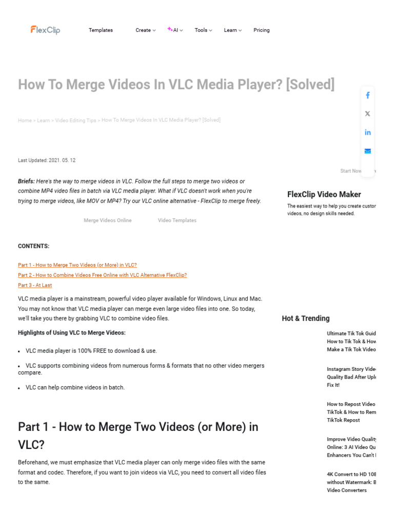 How To Merge Videos in VLC Media Player - (Solved) | PDF | Computer ...