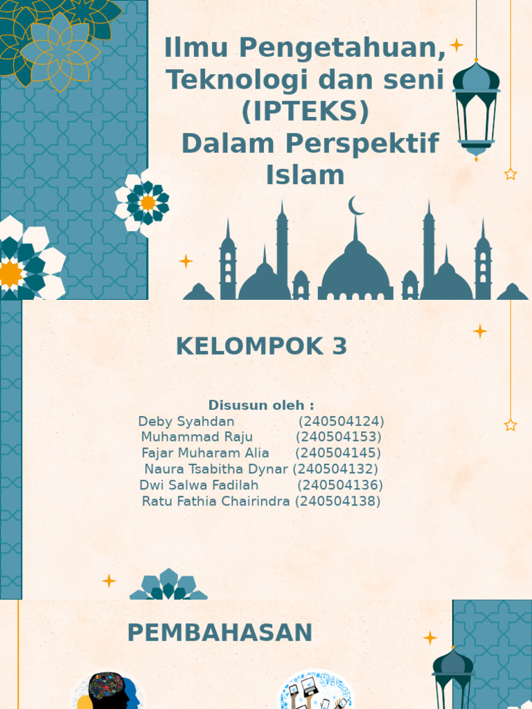 Kelompok 3 (Ipteks Dalam Perspektif Islam) | PDF