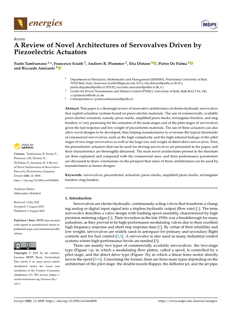 A Review of Novel Architectures of Servovalves Driven by | PDF