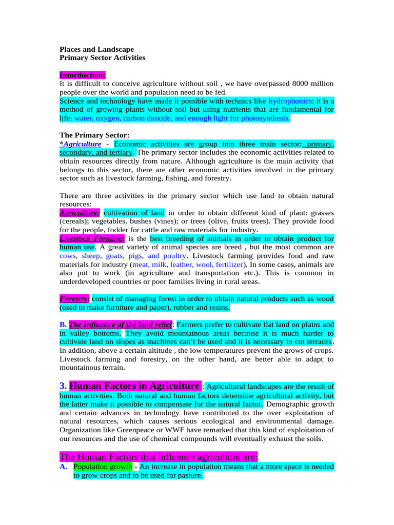 Understanding Primary Sector Agriculture | PDF | Agriculture | Livestock