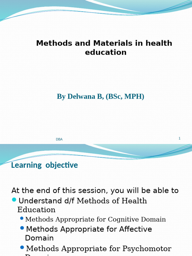 Methods and Materials For Health Education | PDF