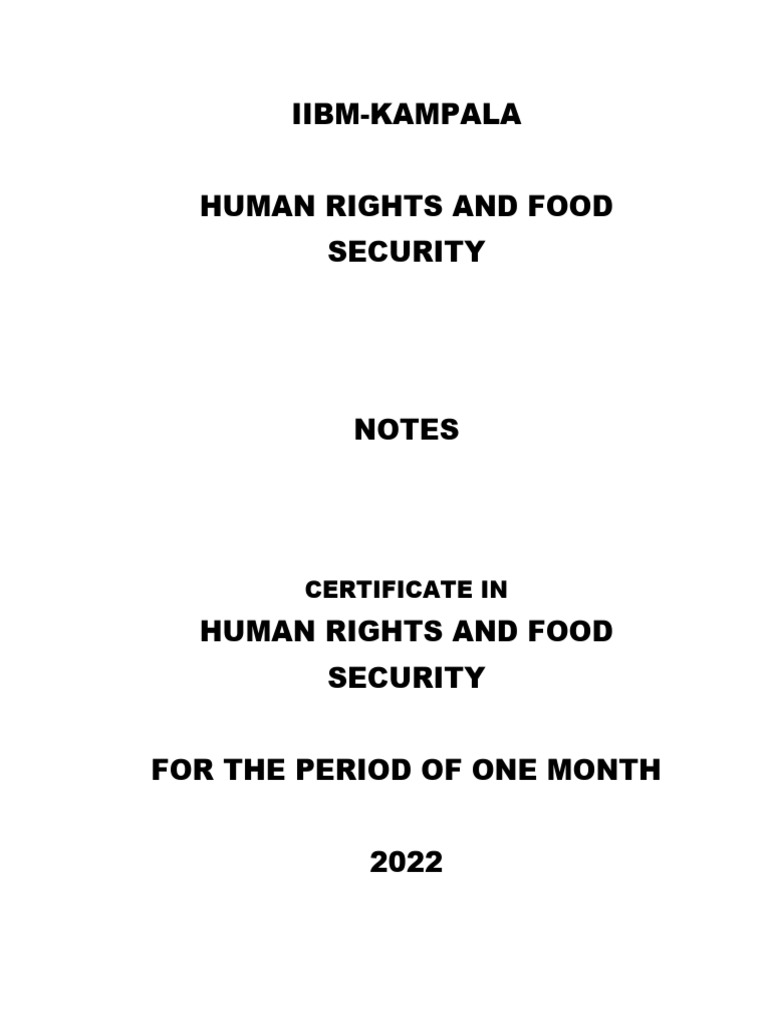 Human Right and Food Securty | PDF | Food Security | Politics