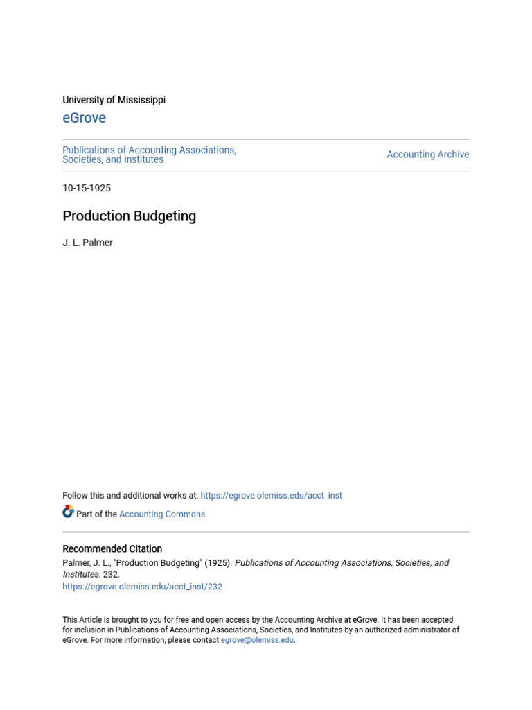 Production Budgeting | PDF