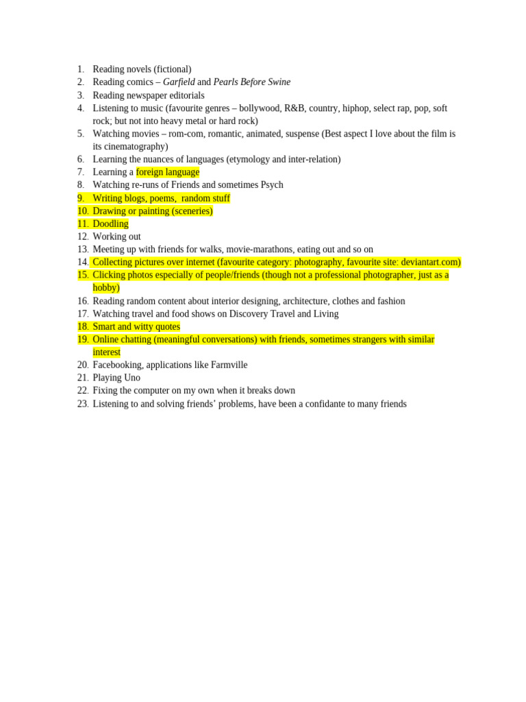 Things I Like | PDF
