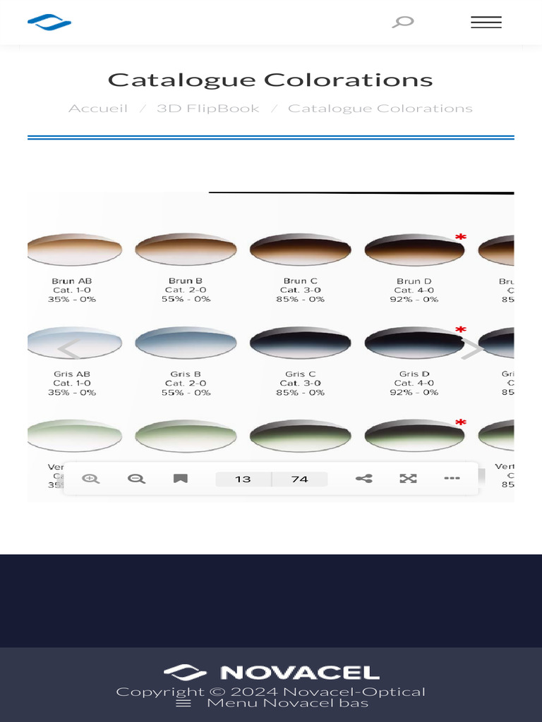 Catalogue Colorations - ?? Novacel Optical 2 | PDF