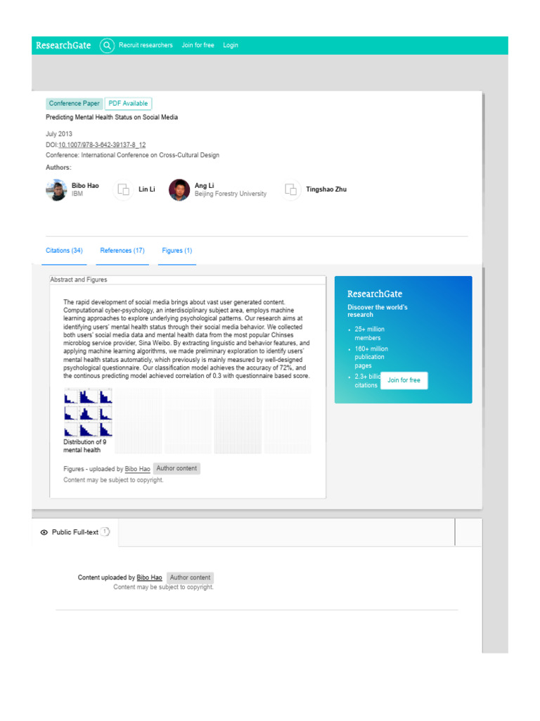 (PDF) Predicting Mental Health Status On Social Media | PDF | Machine Learning | Computers