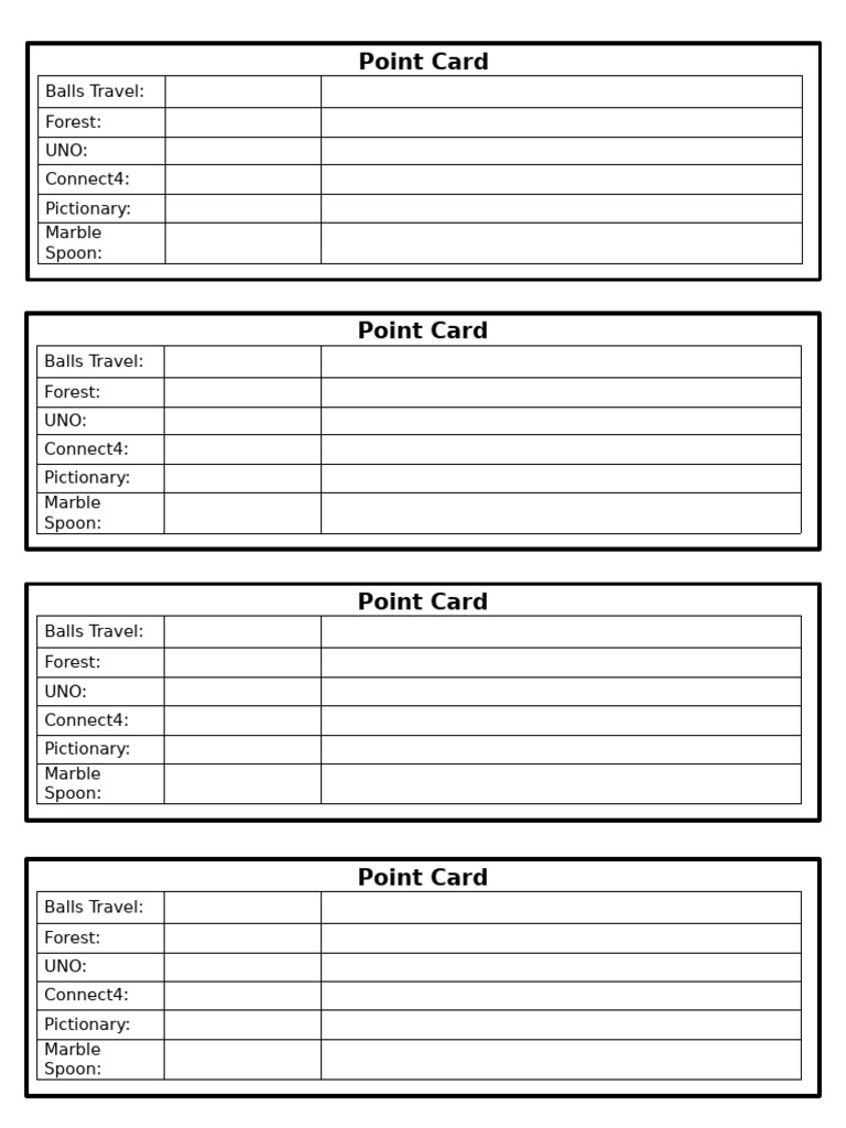 Point Card Game Night | PDF