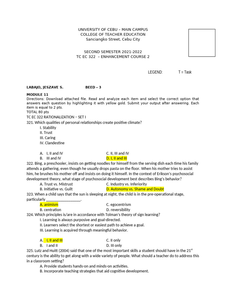 Module 11-321-360 Set I (Labajo) | PDF