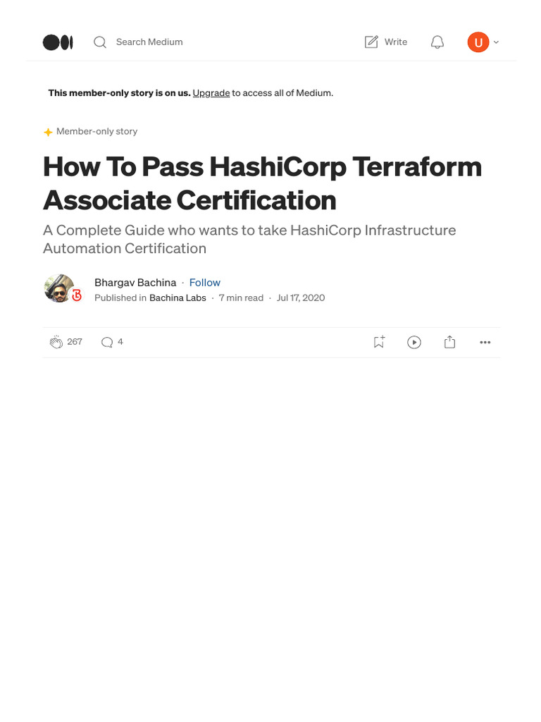 How To Pass HashiCorp Terraform Associate Certification - by Bhargav ...