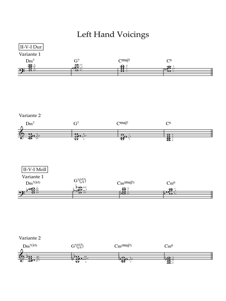 Left Hand Voicings | PDF