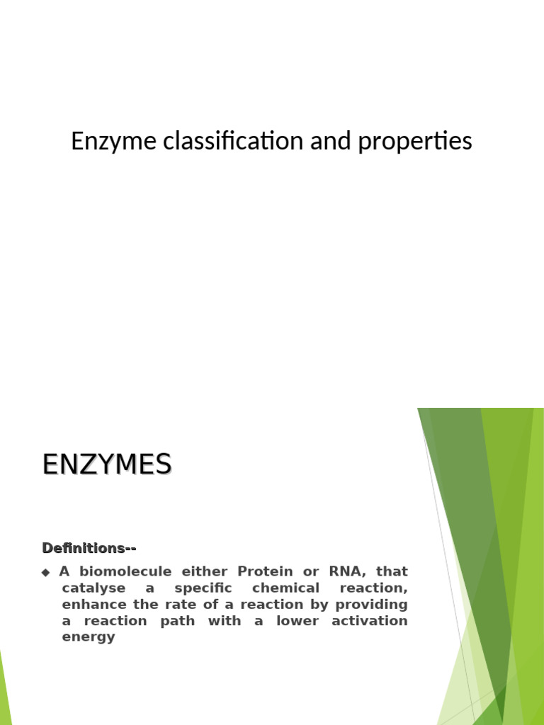 Unit - II Enzyme Classsification and Properties | PDF Unit - II Enzyme Classsification and Properties | PDF