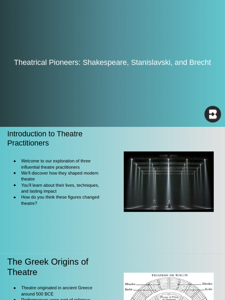 Theatrical Pioneers_ Shakespeare, Stanislavski, and Brecht | PDF