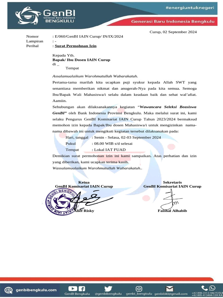 Surat izin genbi Wawancara_095747 | PDF