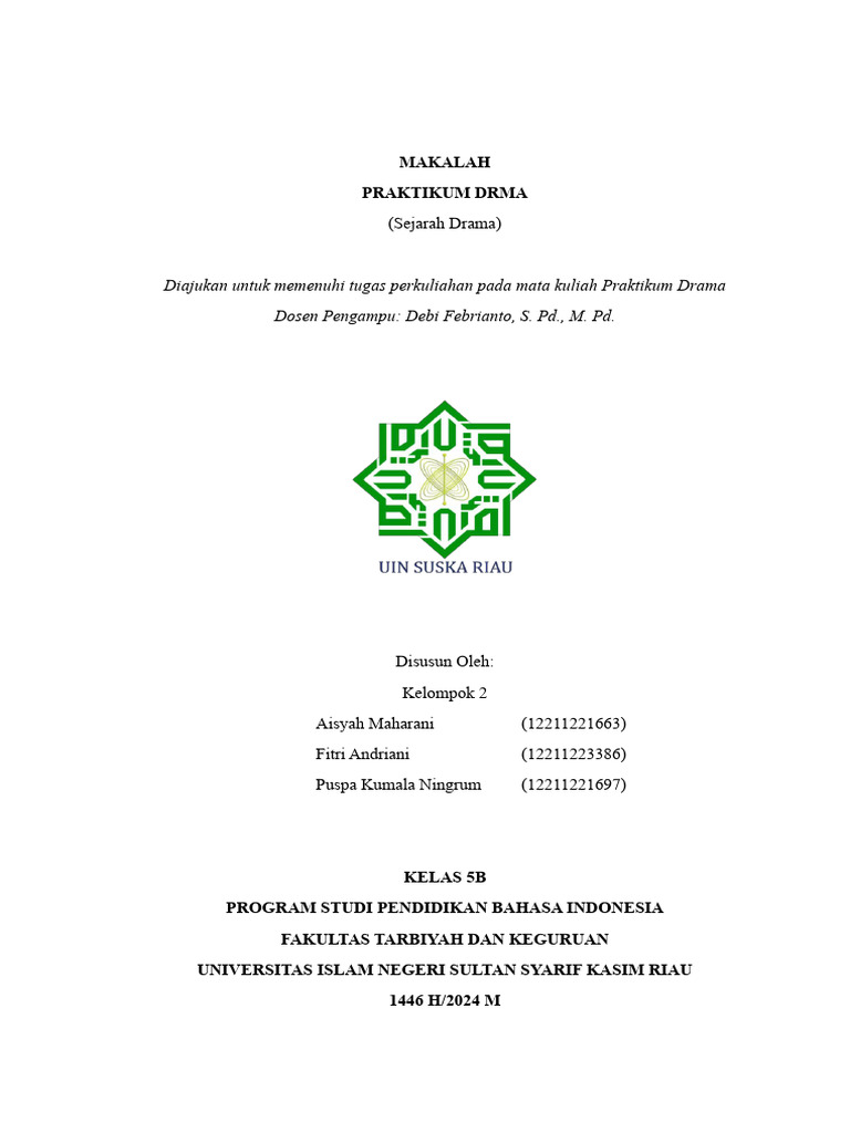 Praktikum Drama K. 2 | PDF