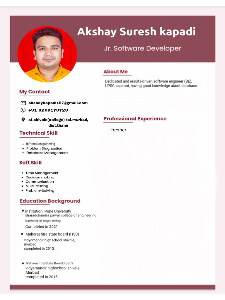Akshay Kapadi Resume | PDF