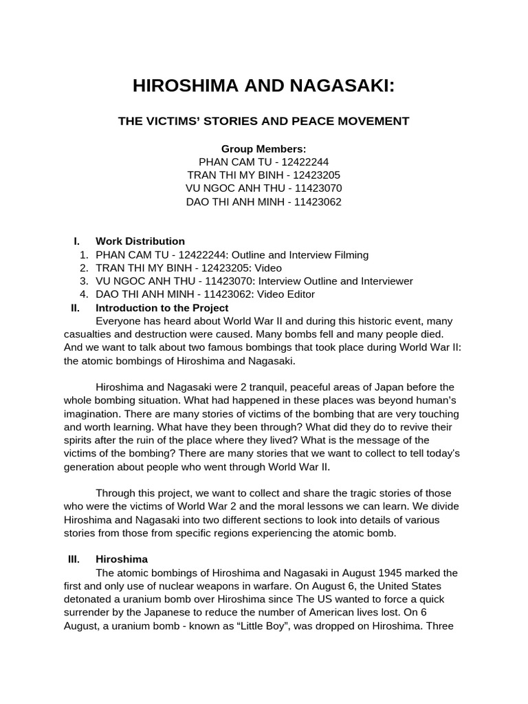 Hiroshima & Nagasaki | PDF