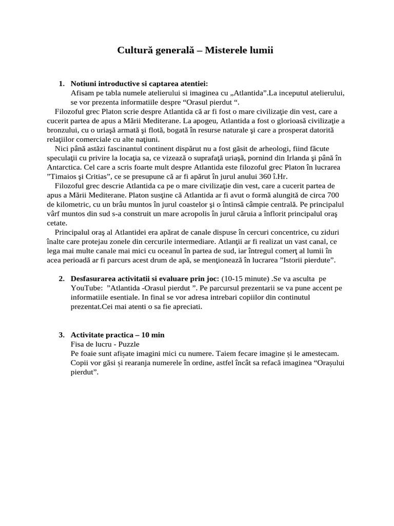 Misterele Lumii - Atlantida | PDF