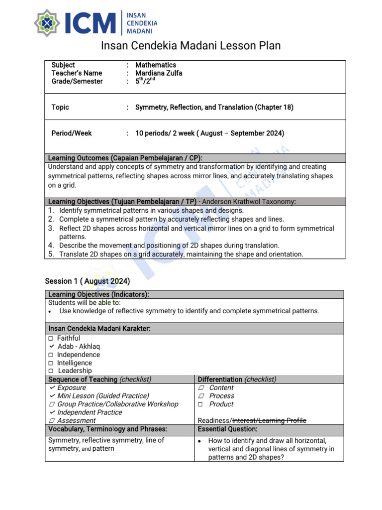 DLP - Chapter 18 - Symmetry, Reflection and Translation | PDF