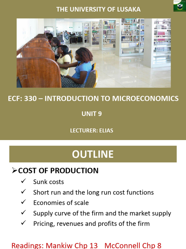 Microeconomics: Cost Functions Explained | PDF | Marginal Cost | Average Cost