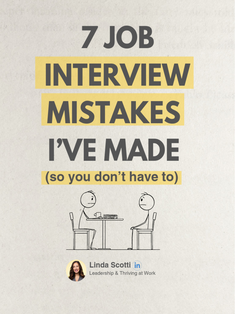 My Job Interview Mistakes | PDF