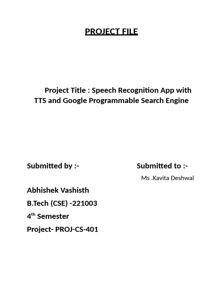 Project Speech Recognition | PDF