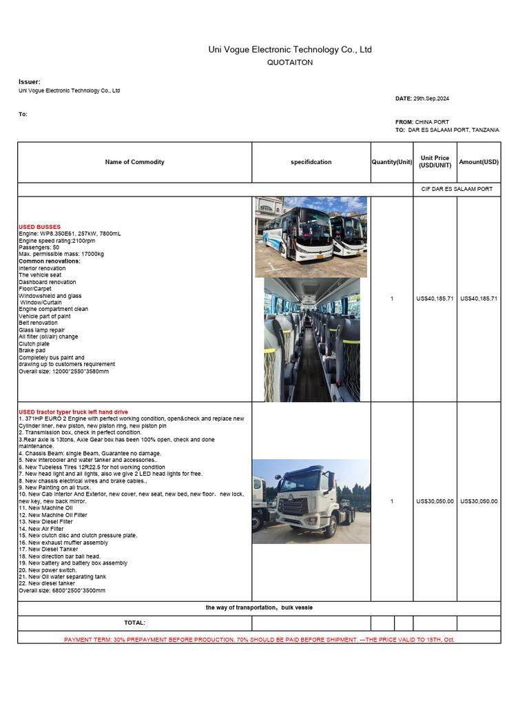 USED Busses and Tractor Typer Truck 9.29 | PDF | Truck | Tractor