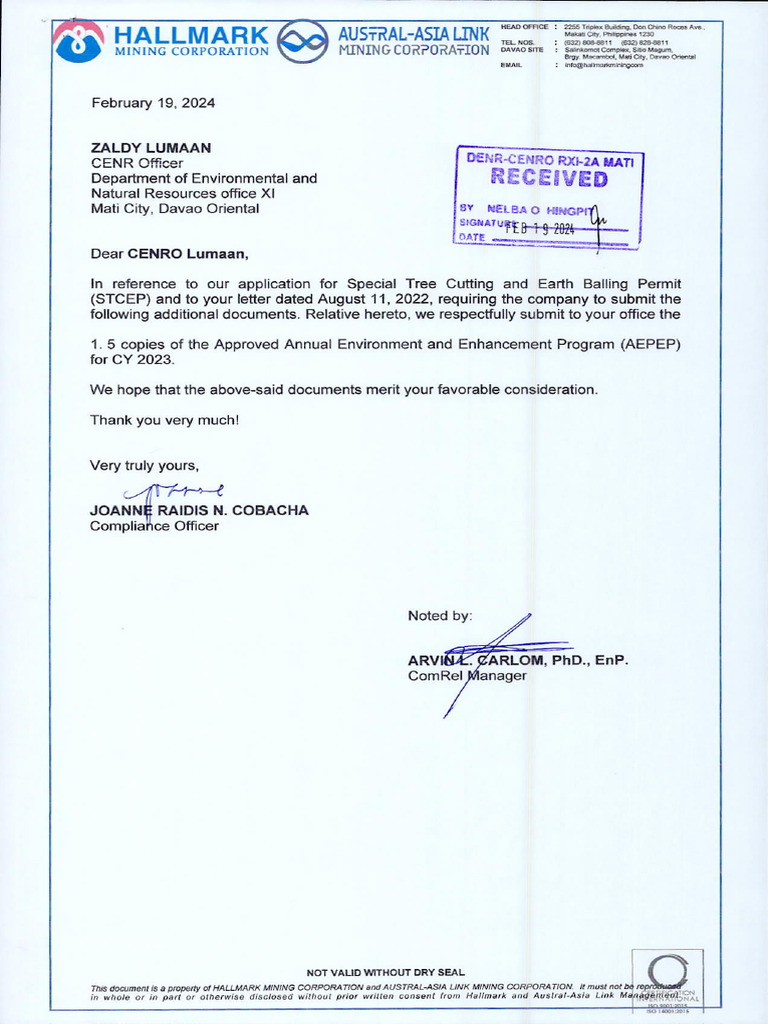 2024 Letter.2024 Cmati I 00260 Epep | PDF