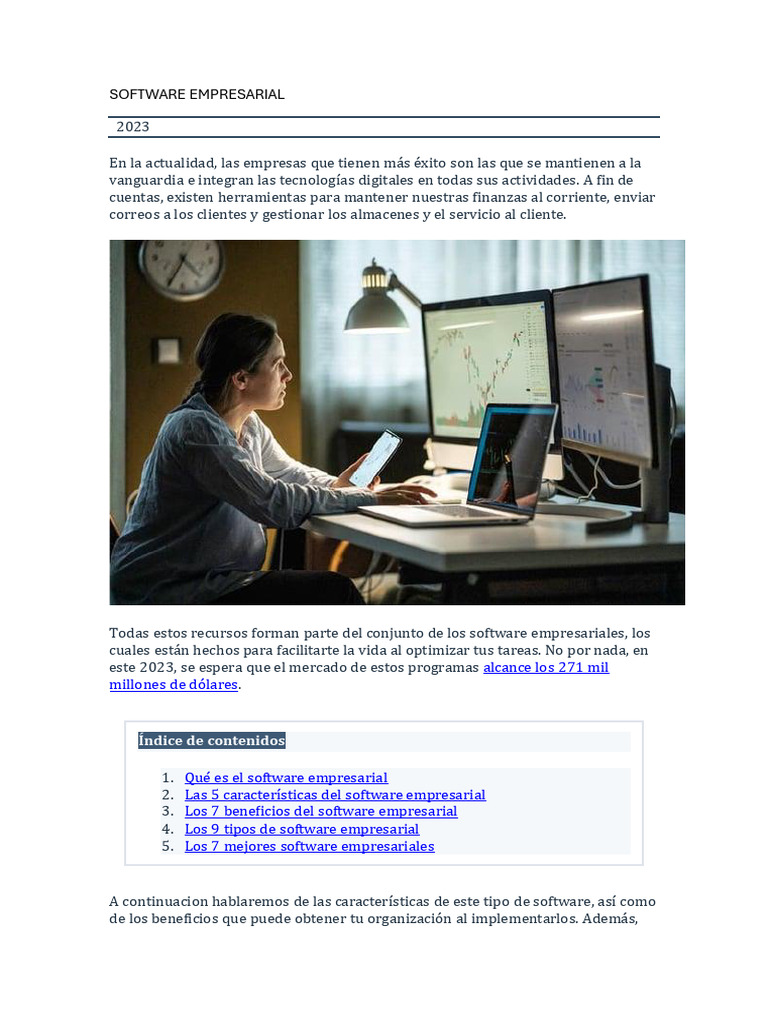 Guía Completa del Software Empresarial 2023 | PDF | Information ...