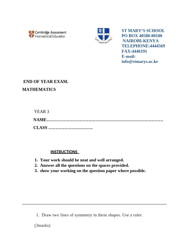 Year 3 Mathematics End Year | PDF