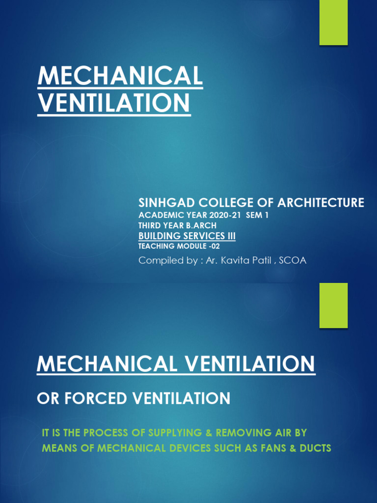 BS III -Module 2 & 3-(Mechanical Ventilation & Fan calculations) | PDF