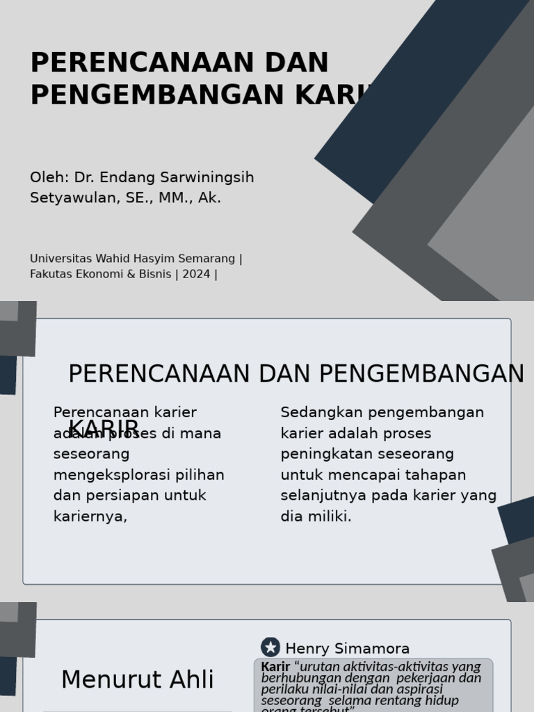 Perencanaan Dan Pengembangan Karir | PDF