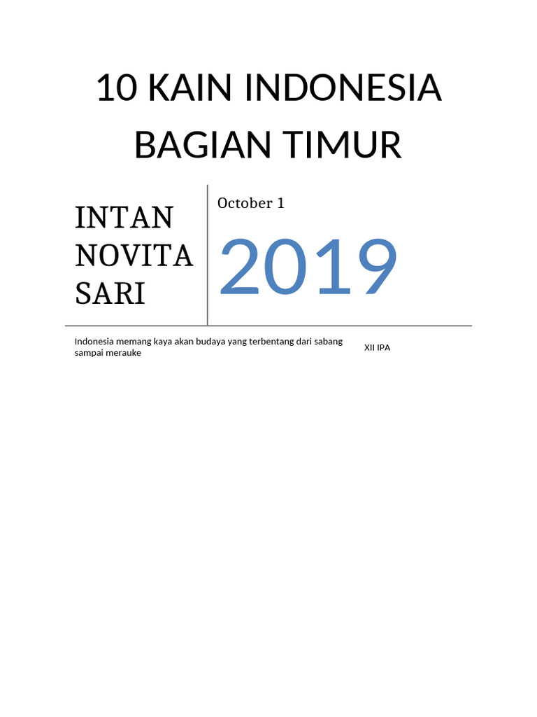10 KAIN INDONESIA BAGIAN TIMUR(intan) | PDF