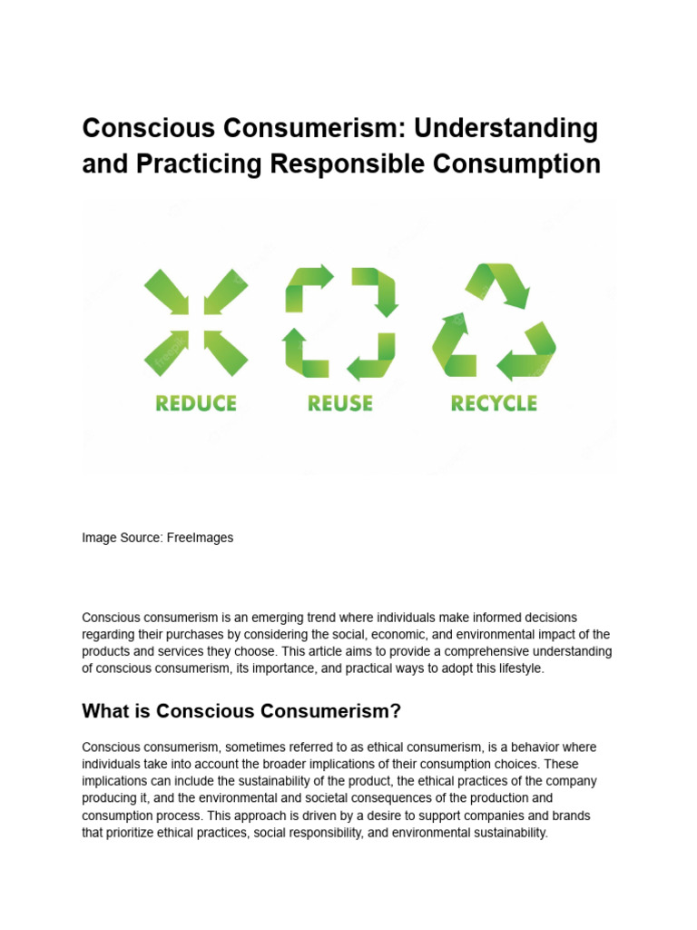 Conscious Consumerism - Understanding and Practicing Responsible ...