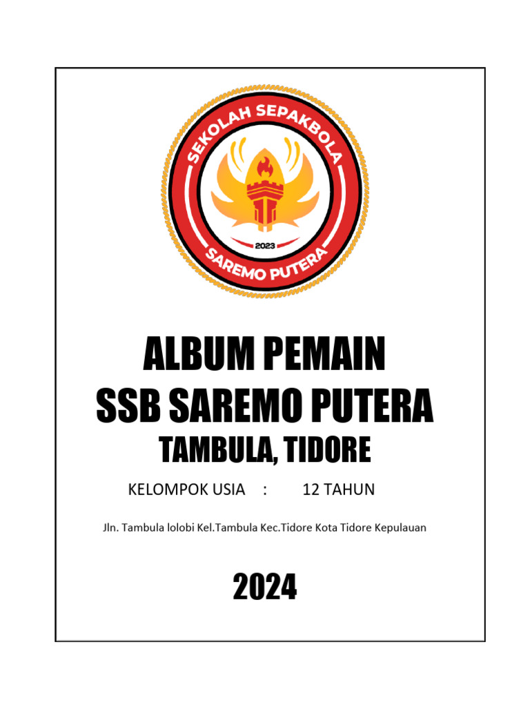 Cover Album Pemain SSB U11 | PDF
