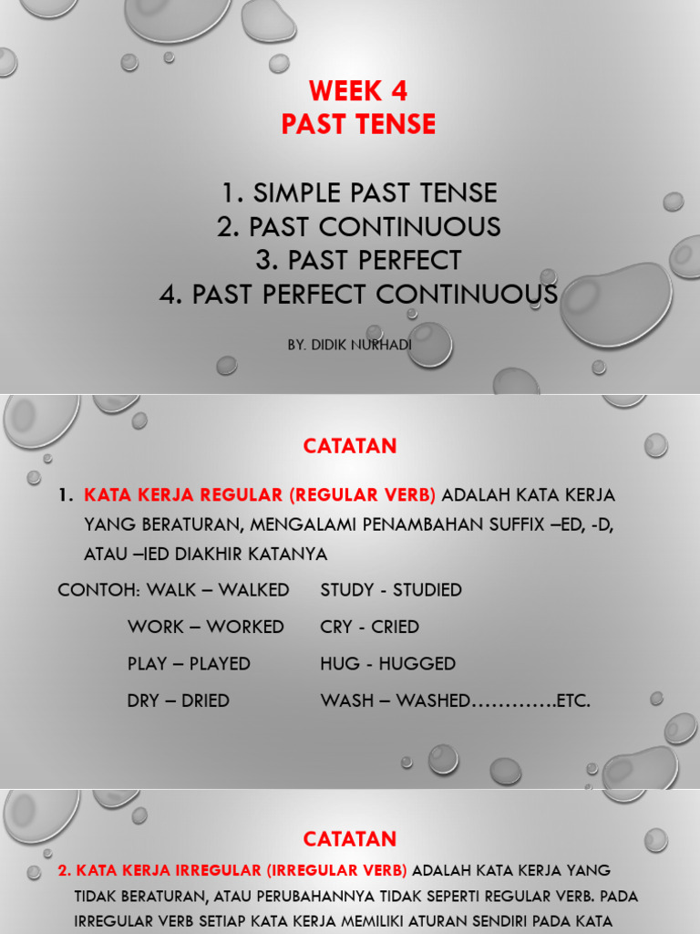 WEEK 4 PAST TENSE | PDF