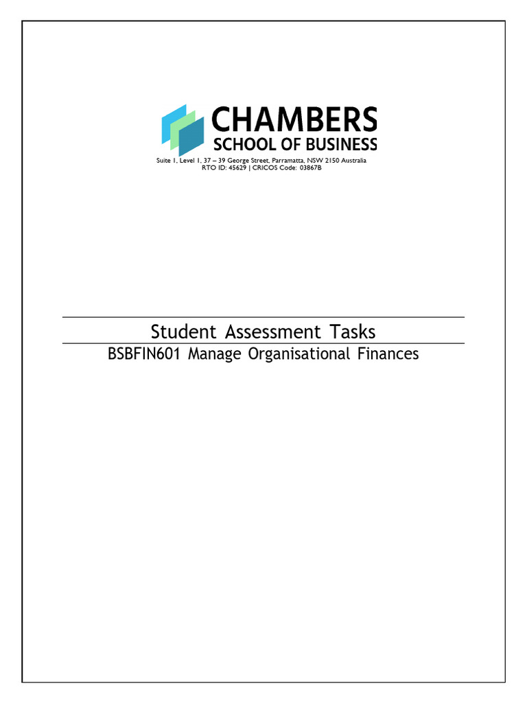 BSBFIN601 Student Assessment Tasks PDF | PDF