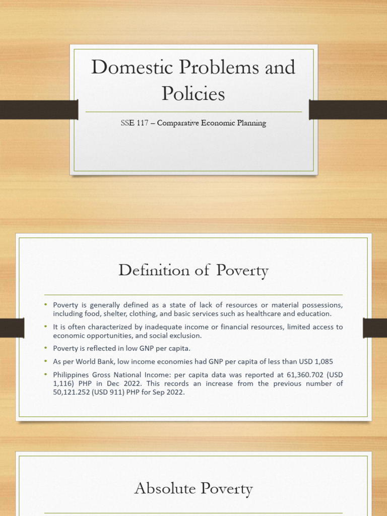 Domestic Problems and Policies | PDF