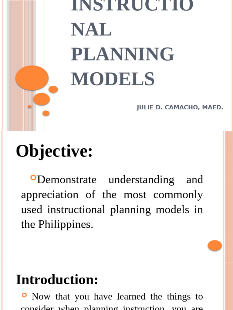 Instructional Planning Models in Math | PDF | Teachers | Concept