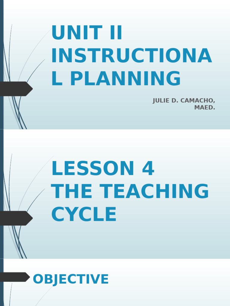 Lesson 4 The Teaching Cycle | PDF | Education Theory | Cognition