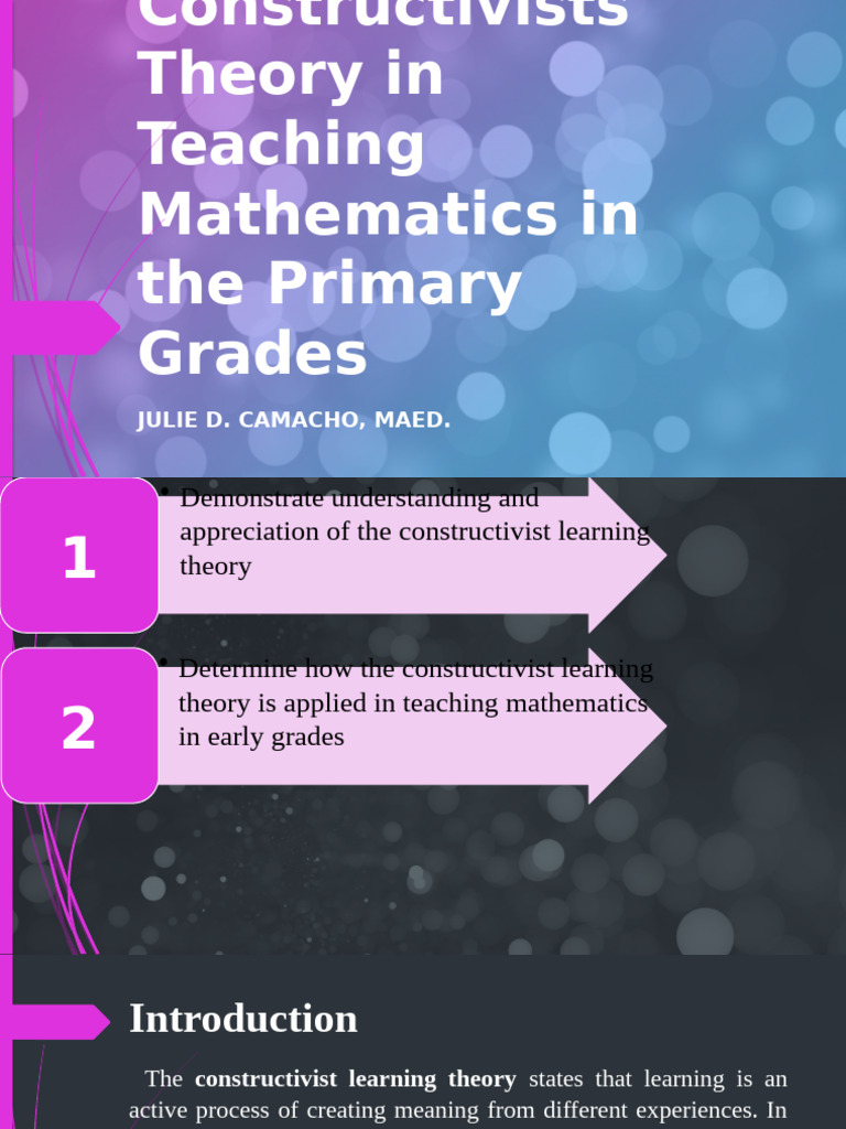 Constructivist Theory in Primary Math Teaching | PDF | Constructivism ...